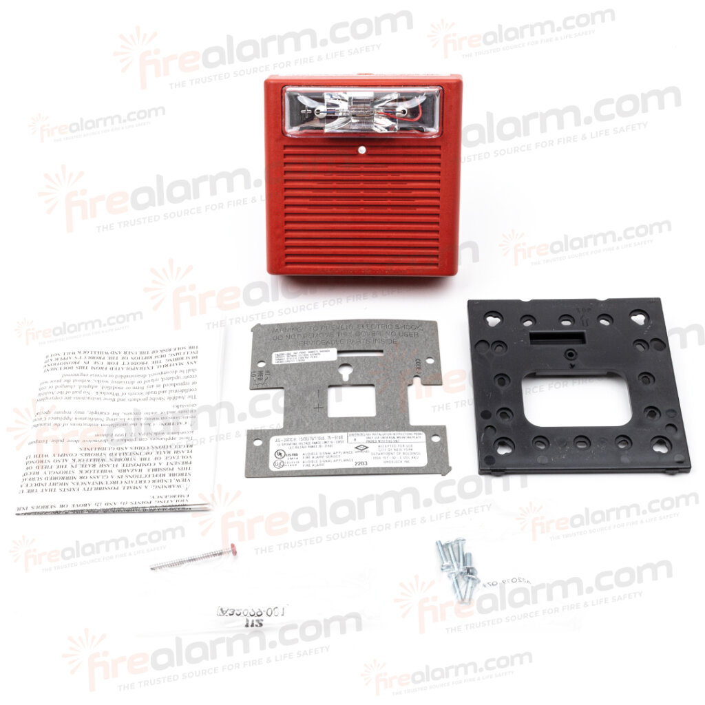 Wheelock AS-24MCW-FR Audible Strobe, Red, "FIRE", Wall Mount ...