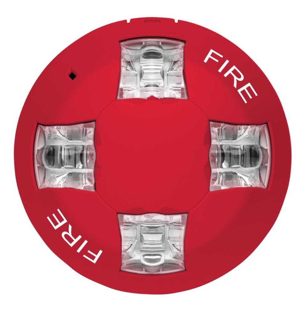 Kidde EGCVRF Strobe, Ceiling, 24V, Red, "FIRE" | FireAlarm.com