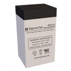 SigmasTek SP6-2.3 Rechargeable Sealed Lead-Acid Battery — 6V2.3AH/T1