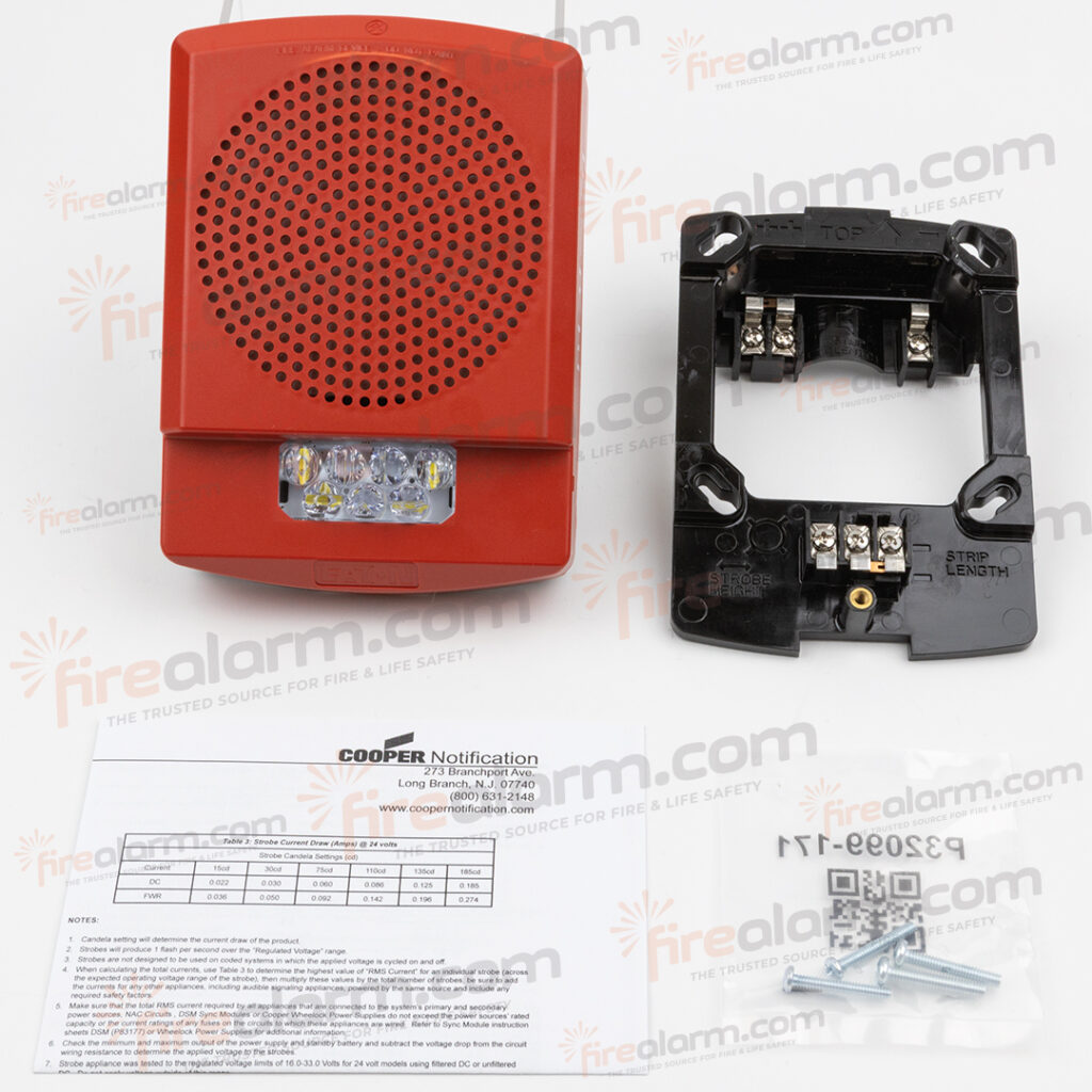 Wheelock ELSPSTR Speaker Strobe, Red, "FIRE", Wall | FireAlarm.com