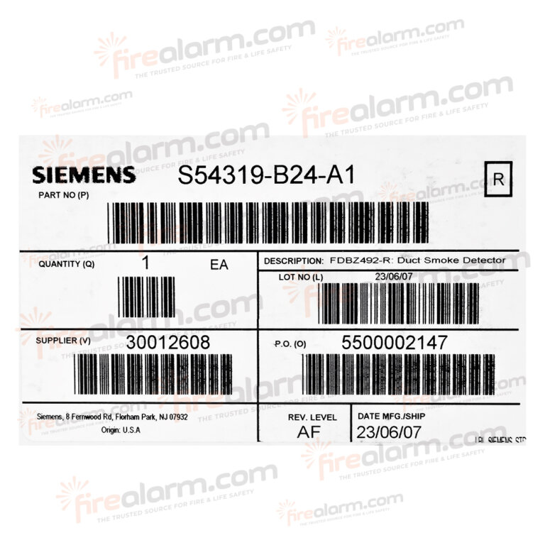 Siemens FDBZ492-R Conventional Duct Detector Housing with Relays ...