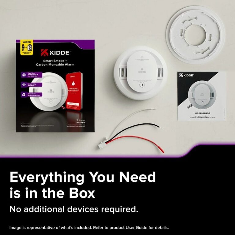 Kidde 30CUAR-W Smart Combo Smoke and CO Alarm, Hardwired with AA Backup ...
