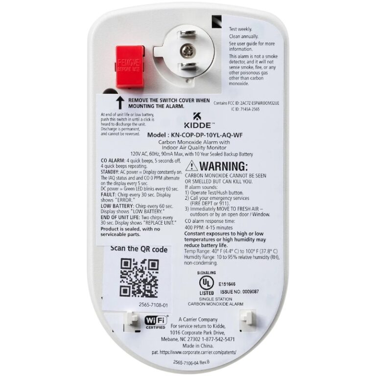 Kidde KN-COP-DP-10YL-AQ-WF Carbon Monoxide Alarm with Indoor Air ...