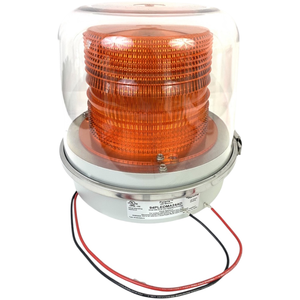 Edwards Signaling 94PLEDMA24AD Beacon, Amber, 24 VAC/DC, Gray Base ...